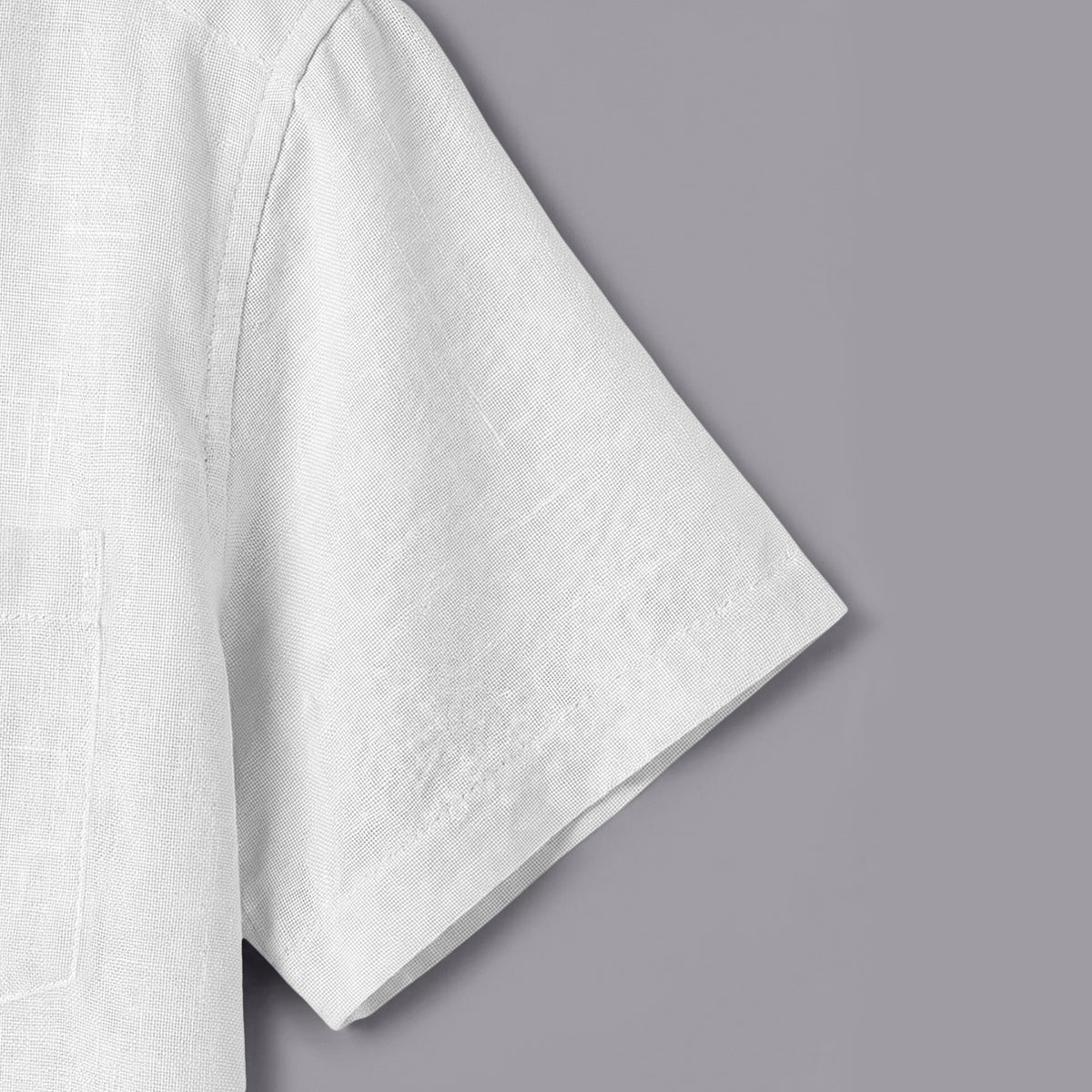 White Linen Cotton Regular Fit Plain Half Shirt – Quyastyle